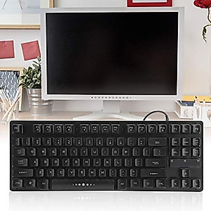 Gaming Keyboard, 87?Key USB Wired RGB Backlight Mechanical Gaming Keyboard for Desktop and Laptop Computers, with Ergonomic Floating Low-Key Cap