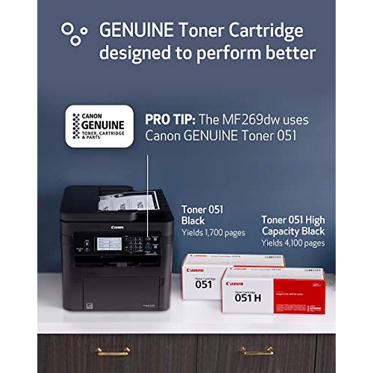 Canon imageCLASS MF269dw - All-in-One, Wireless, Mobile-Ready Laser Printer, with Duplex Automatic Document Feeder, Up to 30 Pages Per Minute and High Yield Toner Option