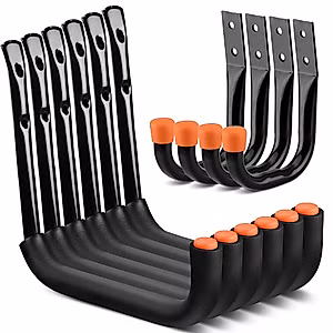 HORUSDY 10-Pack Garage Hooks, Utility Hooks, 9" & 6” Garage Hooks Heavy Duty Wall Hooks for Bikes, Kayak and Hanging Ladders