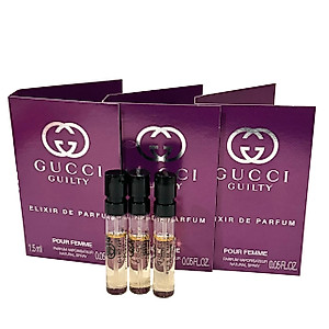 Gucci Guilty Elixir Sample Perfume Women Elixir Parfum Sample Pour Femme Spray 1.5 ml / 0.05 oz - set of 3