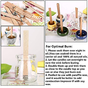 100pcs Wood Wicks for Candles, Wood Candle Wicks Wood Wicks for Candles Making Smokeless Wooden Candle Wicks with Trimmer Natural Crackling Wooden Wicks for Candle Making 5.1x0.5x0.04inch DIY Craft