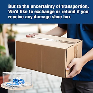 EZJOB Modern Clear Shoe Box, Acrylic Sneaker Shoe Storage Box, Stackable Shoe Display Case with Magnetic Door, 1 Pack Size 15