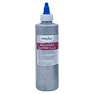 Handy Art Washable Glitter Glue 4 ounce, Silver