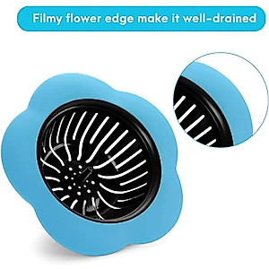 MoveCatcher 4 Pack Sink Strainer for Kitchen Sink Drain Silicone Sink Drain Strainer Stopper 4.5'' Diameter