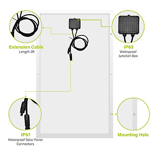 Newpowa 160W(Watt) Solar Panel Monocrystalline 12V High Efficiency PV Module 160W for RV Marine Boat Trailer Camper Rooftop Off Grid System