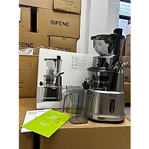 Cold Press Juicer Machine, SiFENE Slow Masticating Juicer, 83mm Wide Chute for Whole Fruits & Vegetables, Easy to Clean, High Yield, Non BPA, Gray