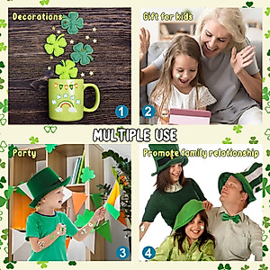Partywind 200 Styles Luminous St Patrick's Day Temporary Tattoos for Kids Party Favors, Glow Saint Patrick's Day Accessories Decorations, Special Irish Shamrock Stickers for Kids (10 Sheets)
