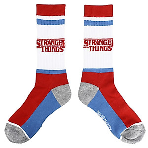 Bioworld Stranger Things Hawkins Indiana Athletic Casual Crew Socks for Men 3-Pack