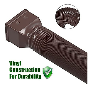 YOTODY Rain Gutter Downspout Extensions Flexible,Down Spout Drain Extender Diverter Extendable from 21 to 60 in,Screws for Included (Brown)