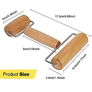 LEOBRO 5D Diamond Painting Tools Wooden Roller, 2 in 1 Design Wooden Roller for Diamond Painting Rhinestone Embroidery, Craft Clay, Ceramic & Pottery Clay