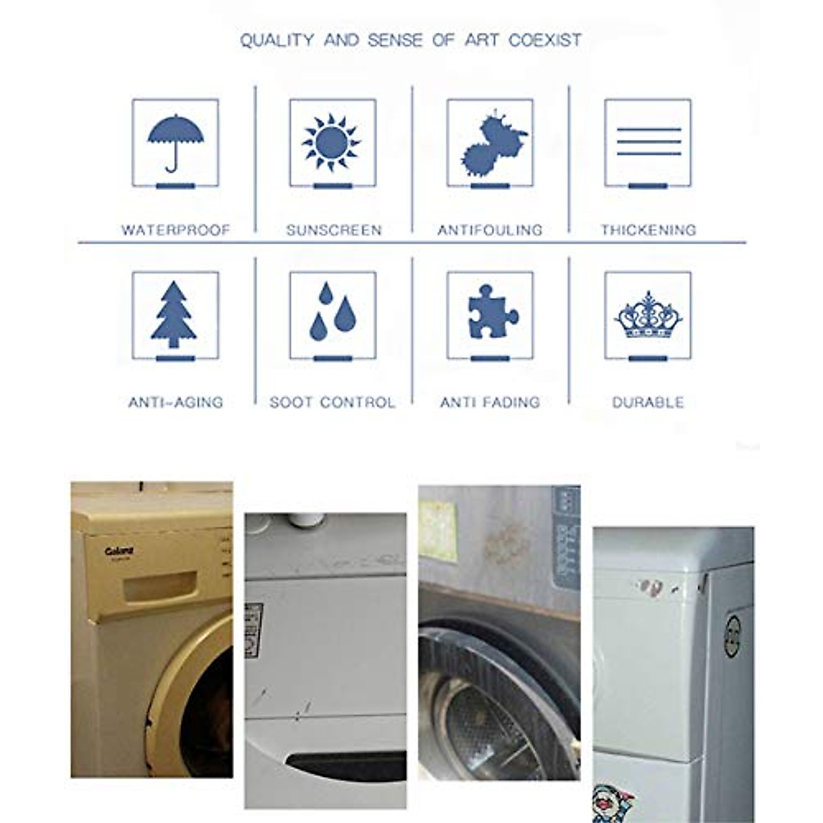 Washing Machine Cover for Top Load Washing Machine Protector Washer Dryer Covers for Automatic Compact Washer Top Loading Balcony Lavadora Waterproof Dustproof Sunproof Oxford (M(W22D22H36in))