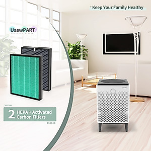400 400S Replacement Filter Compatible with Coway Airmega Max 2 400/400S Air Pu-rifier Filter Replacement (Compare to Part# AP-2015F/AP-2015E) w/Premium H13 True HEPA & Activated Carbon, 2-Pack
