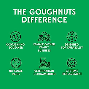 Goughnuts — Dog Toys for Aggressive Chewers | Virtually Indestructible Dog Toys for Breeds Such as Pit Bulls and German Shepherds | Heavy Duty Rubber Stick Toy | Large