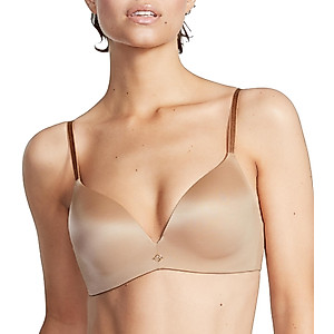 Victoria's Secret So Obsessed Wireless Push Up Bra, Padded, Plunge Neckline, Smoothing, Bras for Women, Beige (34C)