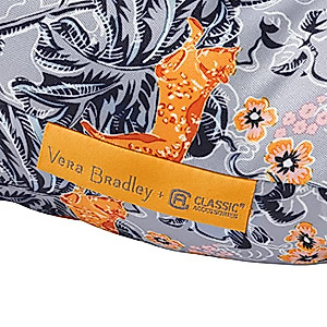 Vera Bradley by Classic Accessories Polyester Water-Resistant Patio Chair Cushion, 21 x 19 x 22.5 x 5 Inch, Rain Forest Toile Gray/Gold, Seat Back Cushion