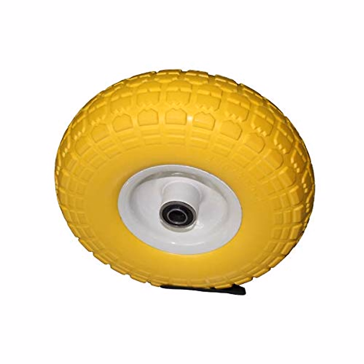 Kunhua 11-pu-y-dh-16p 4.10/3.50-4" Flat Free Hand Truck/Utility Tire, 2.25" Offset Hub, 5/8" Ball Bearings, 10" Tire Diameter,knobby Tread