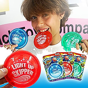 JA-RU Light Up Water Skipper Disc (3 Disc Toy) Water Hopper Bouncing Ball for Kids & Adult. Fun Summer Beach, Lake, & Swimming Pool Toys & Accessories. Outdoor Games. Easter Basket Stuffers. 862-3p