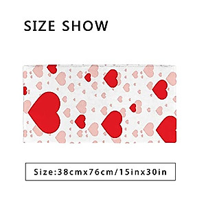 My Little Nest Abstract Red Hearts Love Hand Towels Soft Bath Towel Absorbent Kitchen Fingertip Towel Quick Dry Guest Towels for Bathroom Gym Spa Hotel and Bar 30 x 15 Inch