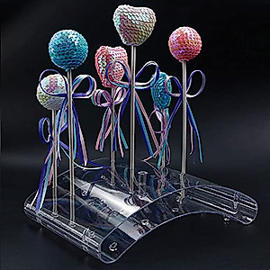 JCBIZ Acrylic Arc Lollipop Display Rack Transparent 155x110mm 20 Holes Clear Lollipop Stand Cake Candy Display Rack