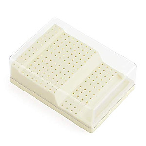 168 Holes Dental Bur Holder Box with Cover and Drawer, Burs Block Station Organizer Case for Bur, Plisher, File - Durable and Sturdy