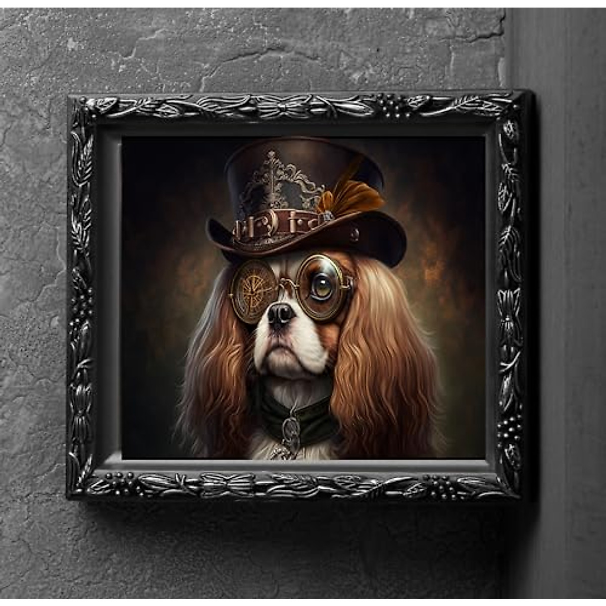 Steampunk Cocker Spaniel, Art Print, Wall Hanging, Animal Poster Picture, Photograph Fantasy Anthropomorphic, Dog Puppy Gift, Imagination (8x10)