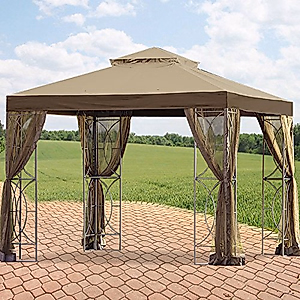 Garden Winds Replacement Canopy for The Callaway Gazebo - Riplock 350 - Beige