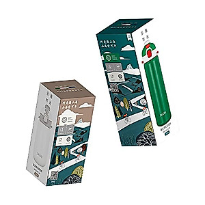 Qengyeen Kids Parent-child Thermos Water Bottle Stainless Steel Metal Insulated Water Bottles with Straw and Strap for Girls Boys for School Gifts,14 ounce 24ounce,green