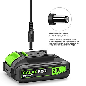 GALAX PRO 20V Max Li-Ion Battery Charger, 20V 2-3 Hours Quick Battery Charger for GALAX PRO Cordless Power Tools