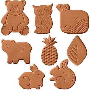 Sasylvia 8 Pcs Brown Sugar Keeper Terracotta Brown Sugar Saver Clay Rabbit Pineapple Owl Fish Bear Squirrel Leaf Softener for Food Storage Containers Keeping Soft and Dry