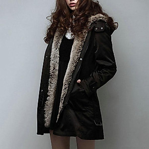 maisdgop Deals 2024 Womens Winter Coats Mid Length Sherpa Lined Warm Heavy Jackets Thickened Windproof Outerwear With Fur Hood My Recent Orders Placed By Me