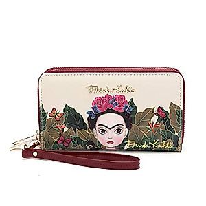 Frida Kahlo Cartoon Licensed Cute Backpack and Wallet Set (Red)