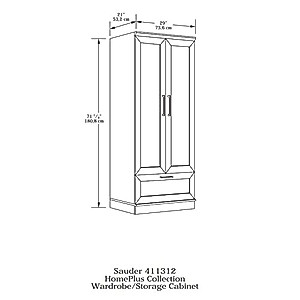 BOWERY HILL Metal Wardrobe Armoire with Garment Rod in Dakota Oak