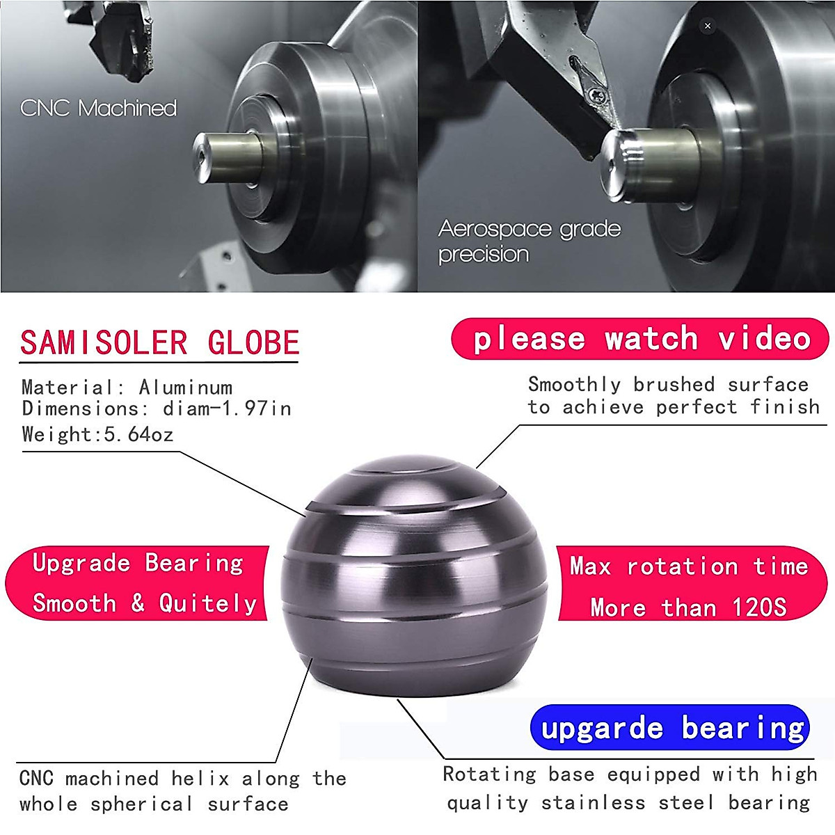 Desk-Kinetic-Toys Cool-Gadgets for Fidget: Cool-Stuff Thing Game Toy for Adult Teen Children Kid, Stress Relief Optical-Illusion Gifts for Office School Home Man Women Christmas Spinning 300 Seconds