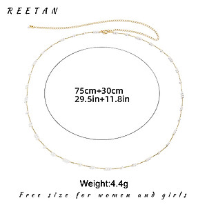 Reetan Pearl Belly Chain Gold Waist Chains Beach Bikini Waist Chain Belt Fashion Waist Accessories for Women and Girls