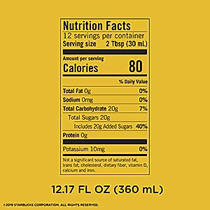 Starbucks Naturally Flavored Coffee Syrup, Vanilla, 12.17 Fl Oz (Pack of 4)