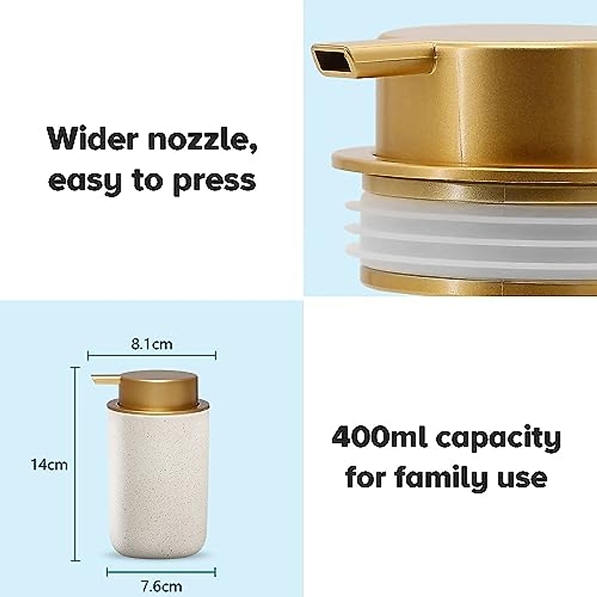 Rolilink Foaming Soap Dispenser, Ceramic Hand Soap Dispenser