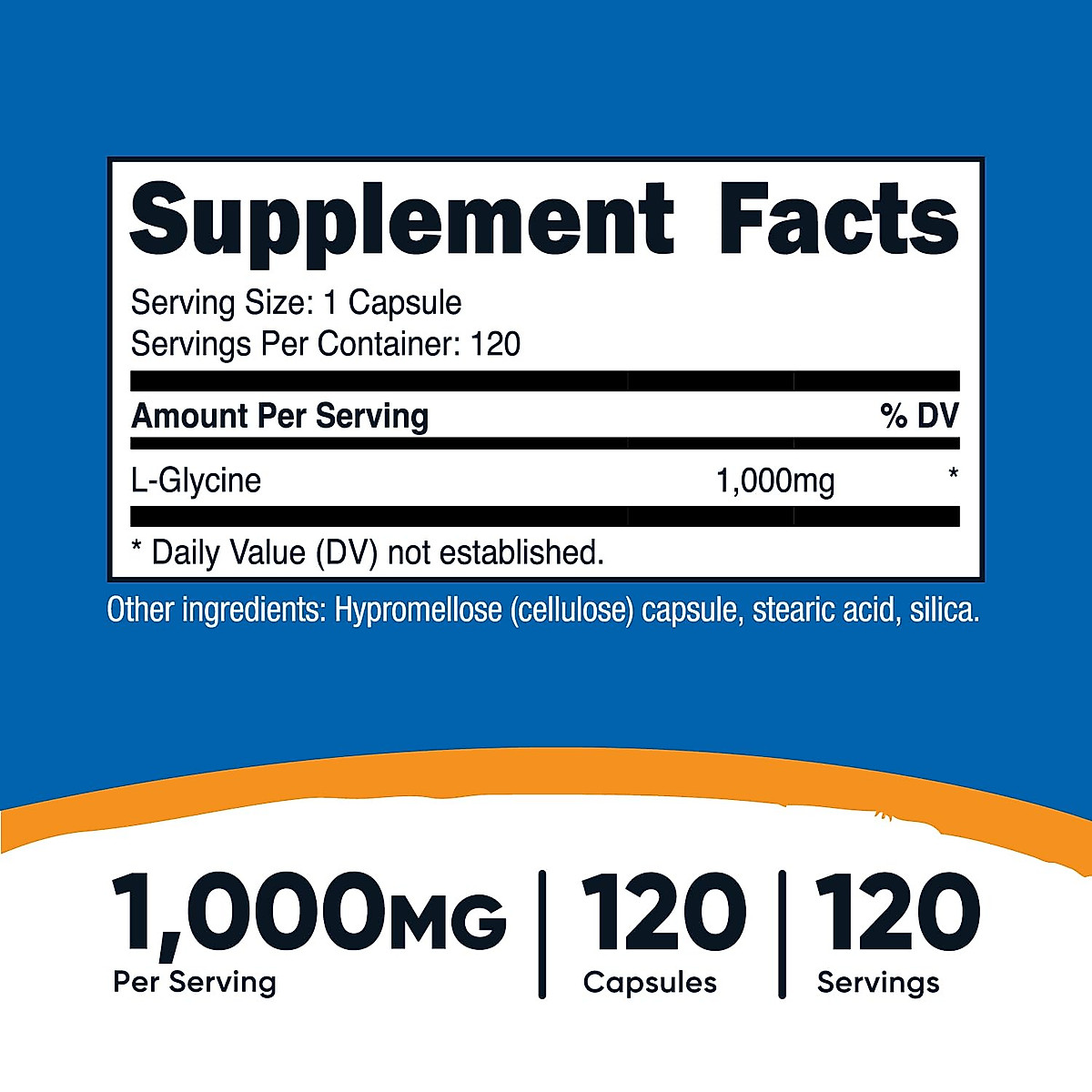 Nutricost L-Glycine 1000mg, 120 Capsules, Vegetarian, Non-GMO and Gluten Free