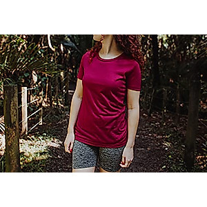 Merino 365 Women's Merino Crew T-Shirt Short Sleeve, MD, Red