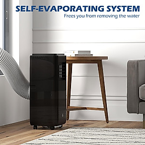 HOMCOM 8000 BTU Portable Air Conditioner for Rooms Up to 345 Sq. Ft., 5-in-1 AC Unit with Dehumidifier, Cooling Fan, Auto, Sleep & Remote, 24H Timer On/Off, Window Installation Kit, Black