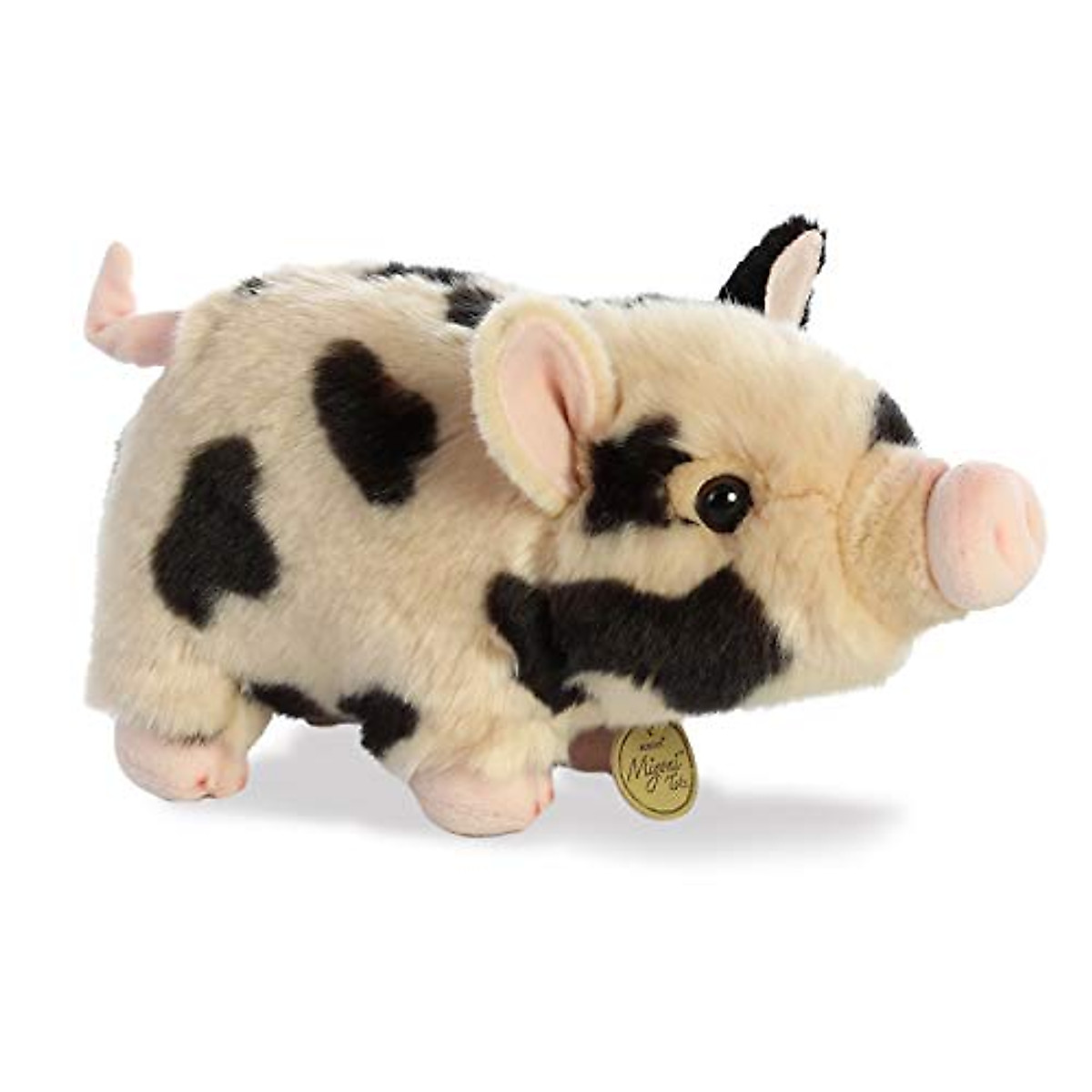 Aurora® Adorable Miyoni® Tots Pot-Bellied Piglet Spotted Stuffed Animal - Lifelike Detail - Cherished Companionship - Pink 11 Inches