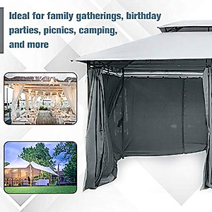 Outsunny 10' x 13' Patio Gazebo, Outdoor Gazebo Canopy Shelter with Curtains, Vented Roof, Steel Frame for Garden, Lawn, Backyard and Deck, Sage Gray