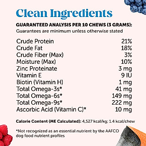 Pet Honesty Cat Skin & Coat Health Chews - Omegas, Vitamin C + E, Biotin Supplement, Soothes Skin and Promotes Shiny Coat, Cat Supplements & Vitamins - Chicken (30-Day Supply)