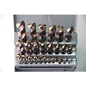 29pcs Cobalt Drill Bits Set, 1/16" - 1/2" in Metal Case