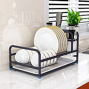PDGJG Multifunctional Dish Drainer Cutlery Cup Drying Holder Rack Stainless Steel Drainer Tray Kitchen for Kitchen Ware ( Color : D )