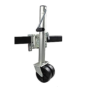 MaxxHaul 70149 Trailer Jack with Dual Wheels - 26-1/2" to 38" Lift Swing Back - 1500 lbs. Capacity , Grey