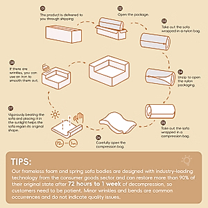 105.5''L Shaped Modular Sectional Sofa,Minimalist Corduroy Floor Couch Set,Convertible Foam-Filled Cloud Compressed Couch for Living Room,3 PC Free Combination,No Assembly Required,Brown