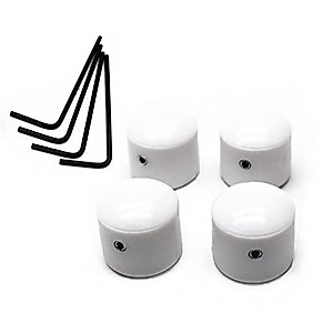 TUOREN Plastic Guitar Control Knob Volume Tone Control Dome Knobs for Electric Guitar Bass 4Pcs (White)