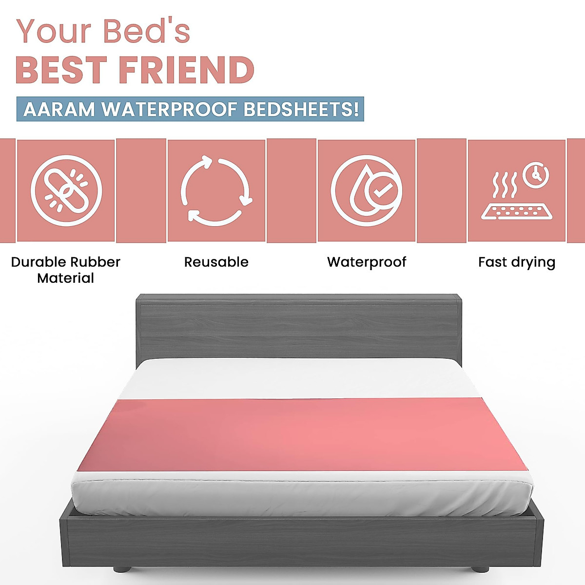 Aaram Ultrasoft Infant Waterproof Dry Rubber Bed Sheet Cover/Toddler Sleeping Mattress Protector/Urine Non-Absorbent Reusable Crib Mat (2 Meter) (78 x 36 Inches) (200 x 90 cm)