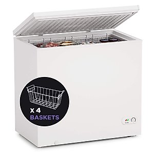 5.0 Cubic Feet Chest Freezer with Removable Basket, from 6.8℉ to -4℉ Free Standing Compact Fridge Freezer for Home/Kitchen/Office/Bar (WHITE)…