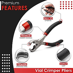 Scientific Labwares Vial Decapper and Crimper Pliers Set- Perfect for Decapping and Sealing 11mm and 20mm Vials and Bottles (13mm/20mm Decapper, 20mm Crimper)